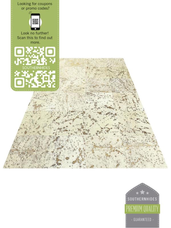 Metallic Patchwork Hide Rug - Splatter Rug – Southern Hides