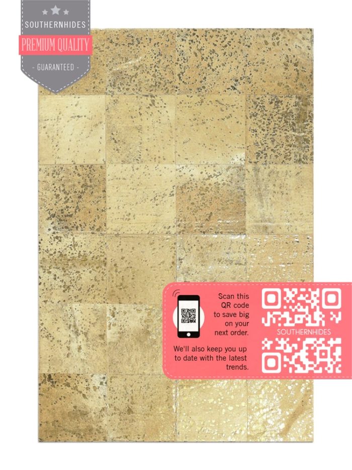 Metallic Patchwork Hide Rug - Splatter Rug – Southern Hides