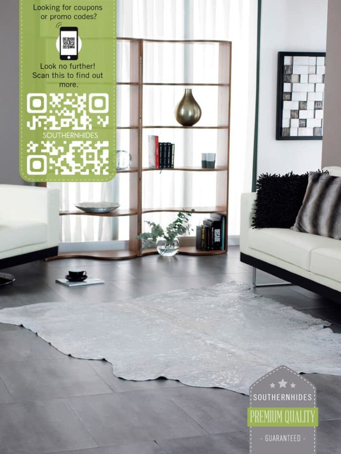 Silver Cowhide Rug - Silver Metallic Hide – Southern Hides
