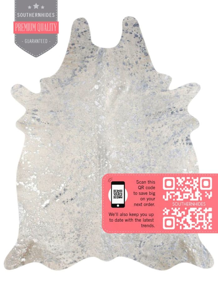 Silver Cowhide Rug - Silver Metallic Hide – Southern Hides